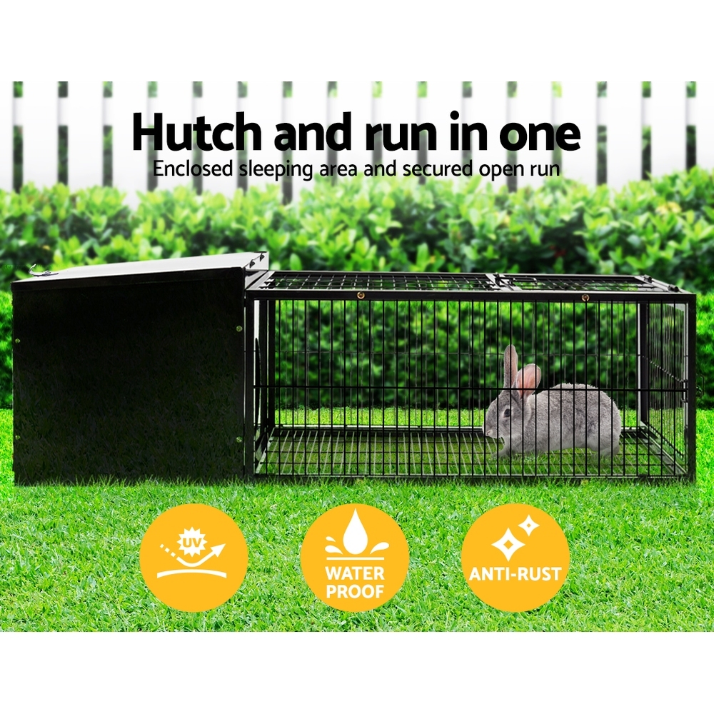 Medium Metal Rabbit Hutch Pet Rabbit Cage Indoor Hamster Enclosure ...