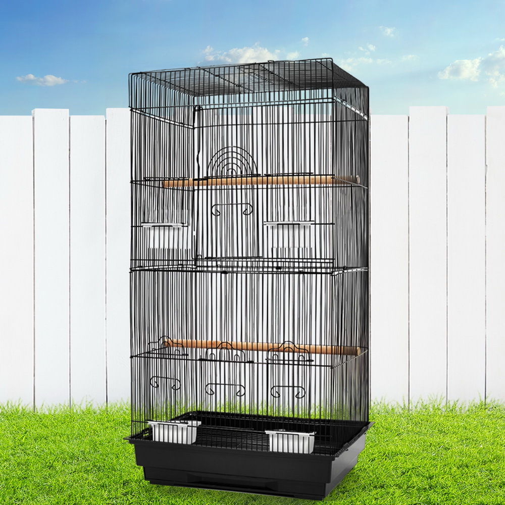 Medium Bird Cage Parrot Budgie Aviary With Perch Black Medium Bird Cage Parrot Budgie Aviary With Perch Black