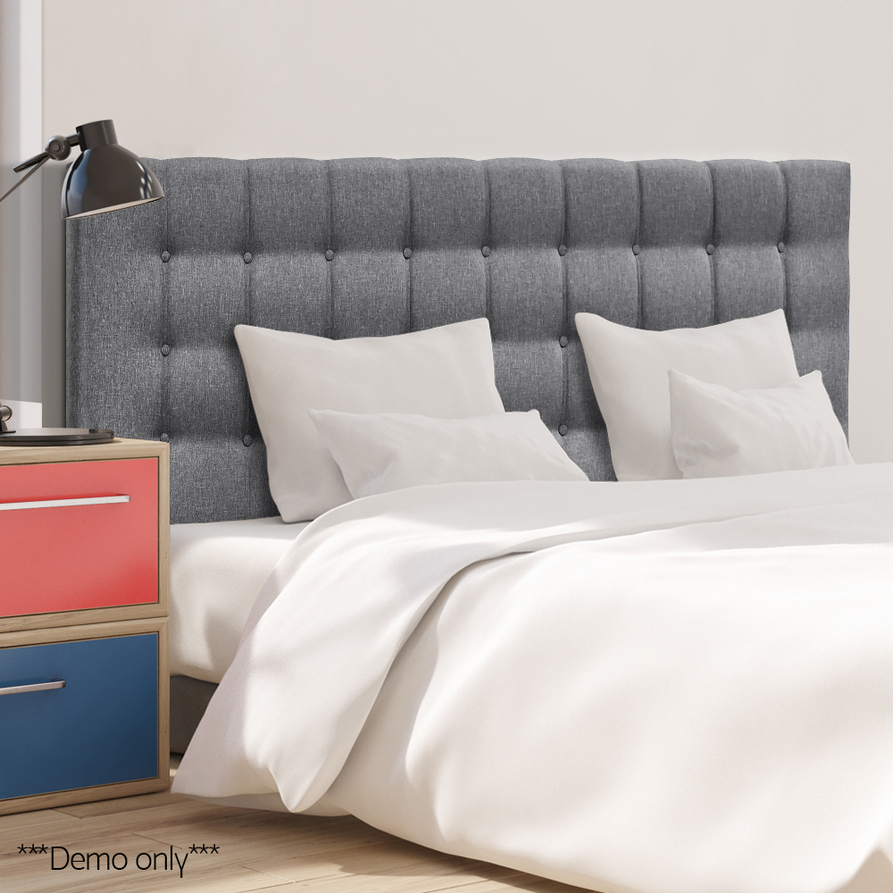 Artiss King Size Upholstered Fabric Headboard Grey